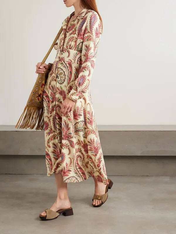 Etro Paisley-print Crepe Midi Shirt Dress