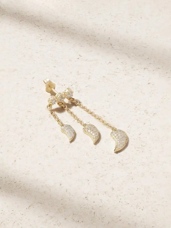 Jacquie Aiche Triple Sophia 14-karat Diamond Single Earring - Gold