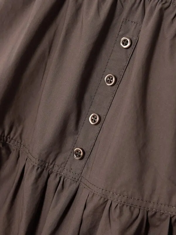 DEIJI STUDIOS Gathered Organic Cotton-poplin Midi Skirt