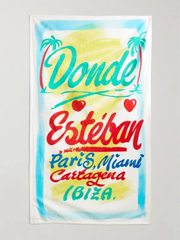 DONDE ESTEBAN Printed Cotton-terry Beach Towel