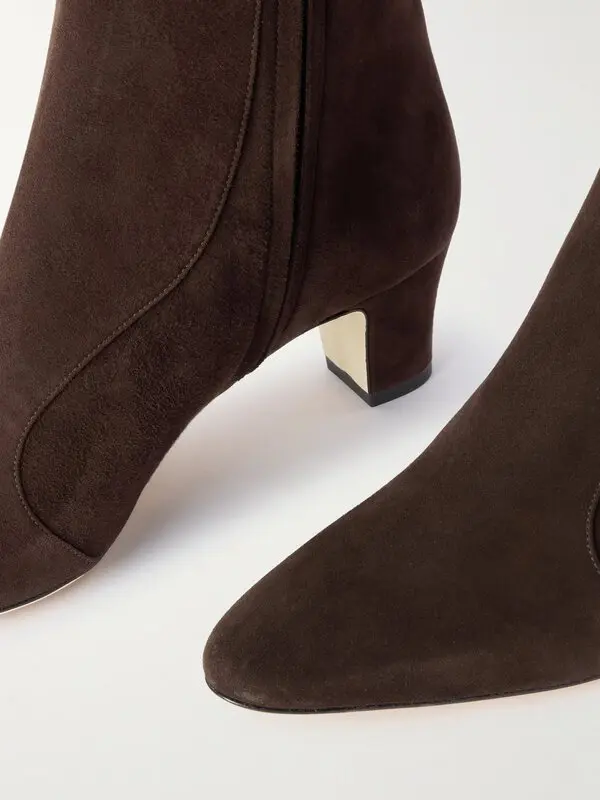 Manolo Blahnik Myconia 50 Suede Ankle Boots - Brown