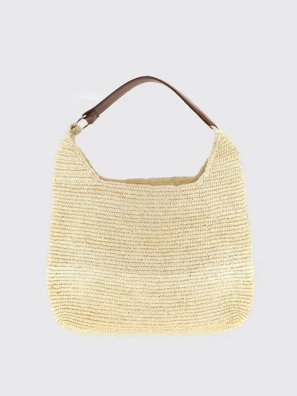 MAISON MICHEL Raffia Shoulder Bag - Brown