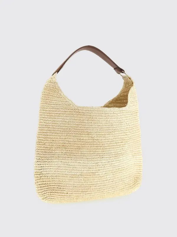 MAISON MICHEL Raffia Shoulder Bag - Brown