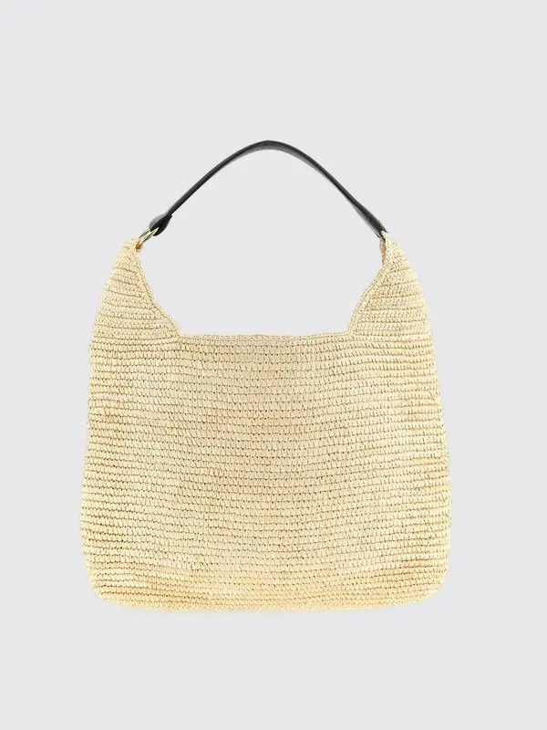 MAISON MICHEL Raffia Shoulder Bag - Black
