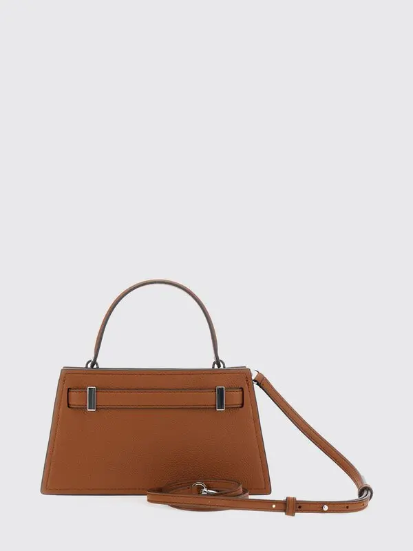 Tory Burch Lee Radziwill Small Flared Grained Leather Handbag - Brown