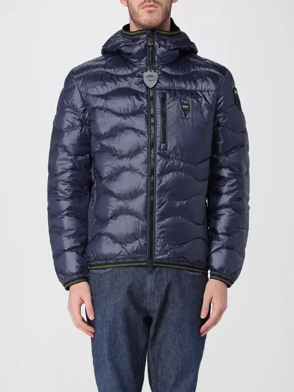BLAUER. Hooded Quilted Jacket - Blue