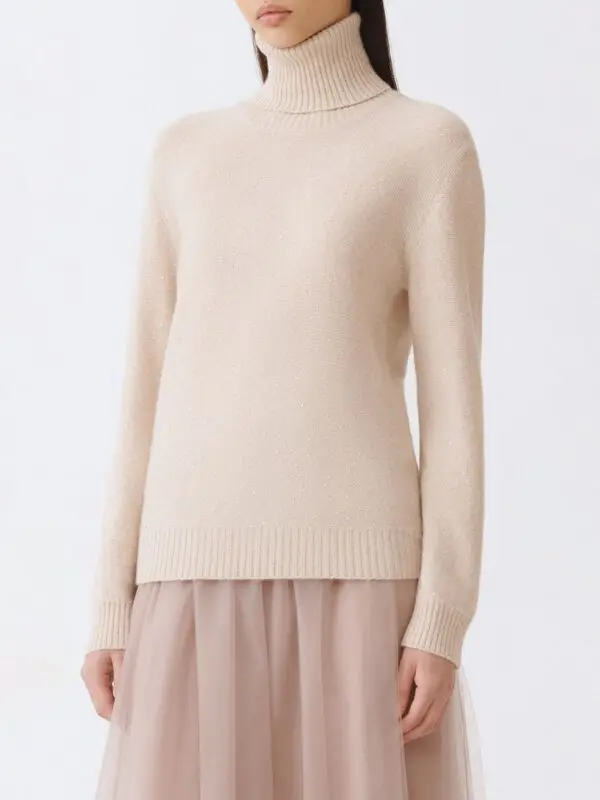 Fabiana Filippi Cashmere Blend Turtleneck Sweater With Embellishments