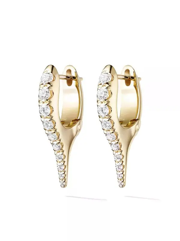 Melissa Kaye 18kt Yellow And Diamond Lola Mini Needle Earrings - Gold