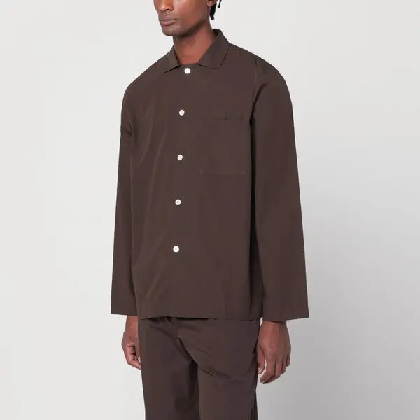 TEKLA Brown Pyjama Shirt - Blue
