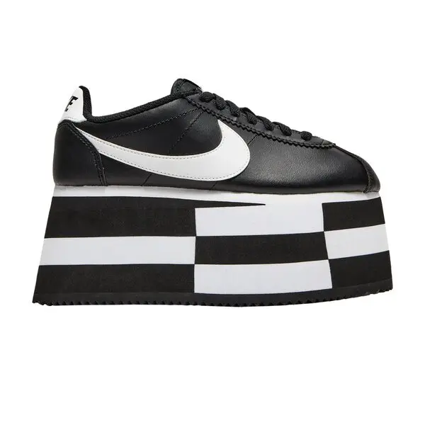 Nike Comme Des Garcons X Cortez Platform Sneakers - Black