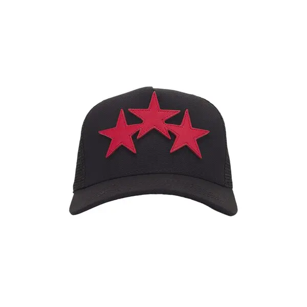 Amiri Three Star Trucker Hat - Black