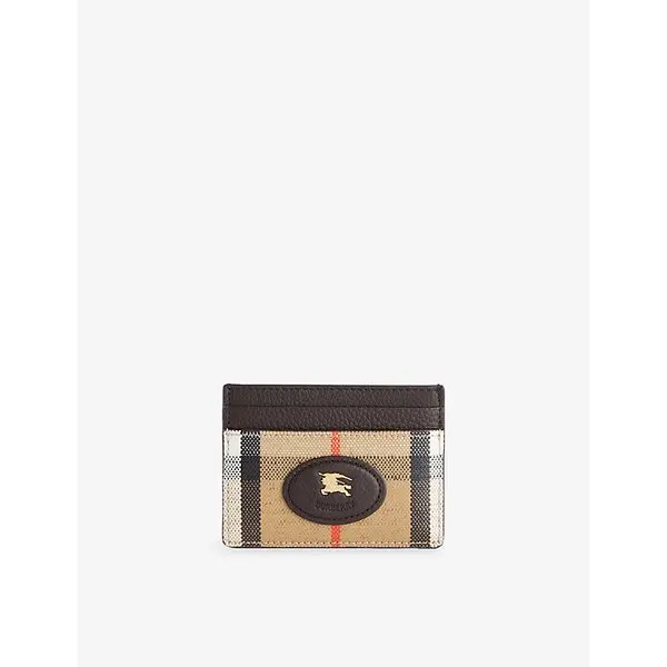 Burberry Highlands Coated-canvas Card Case - Sand