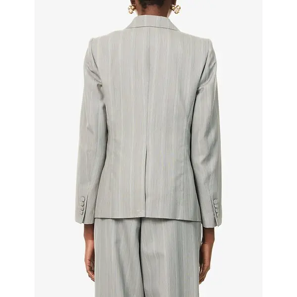 Dries Van Noten Striped Peak-lapels Wool-blend Blazer