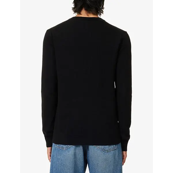 Play Comme Des Garcon Play V-neck Wool Jumper - Black