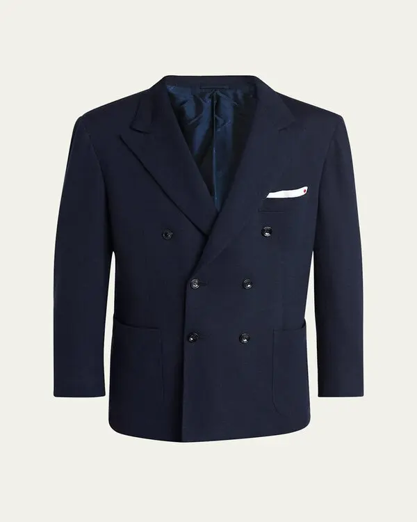 Kiton Cashmere Jersey Double-breasted Blazer