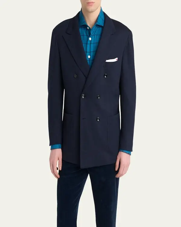 Kiton Cashmere Jersey Double-breasted Blazer