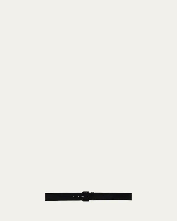 Giorgio Armani Velvet-trim Leather Belt