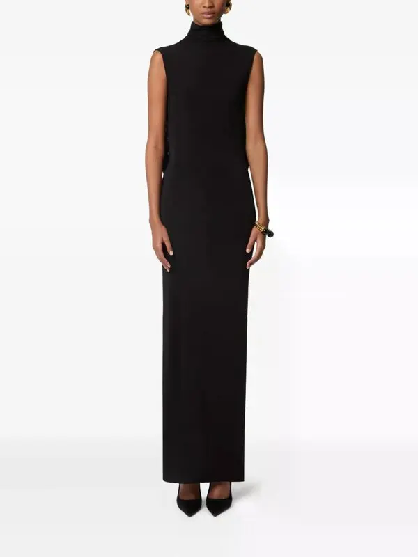 Nina Ricci Draped High-neck Maxi Dress