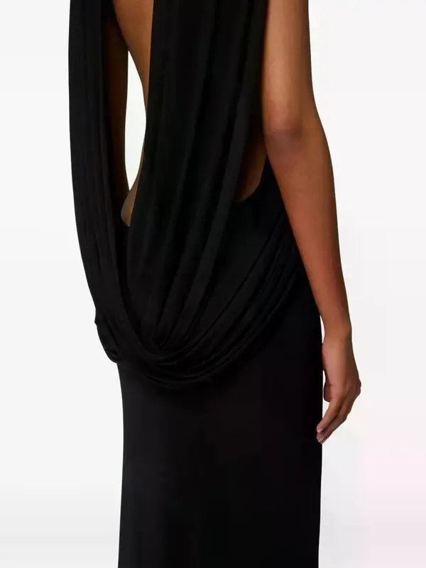 Nina Ricci Draped High-neck Maxi Dress