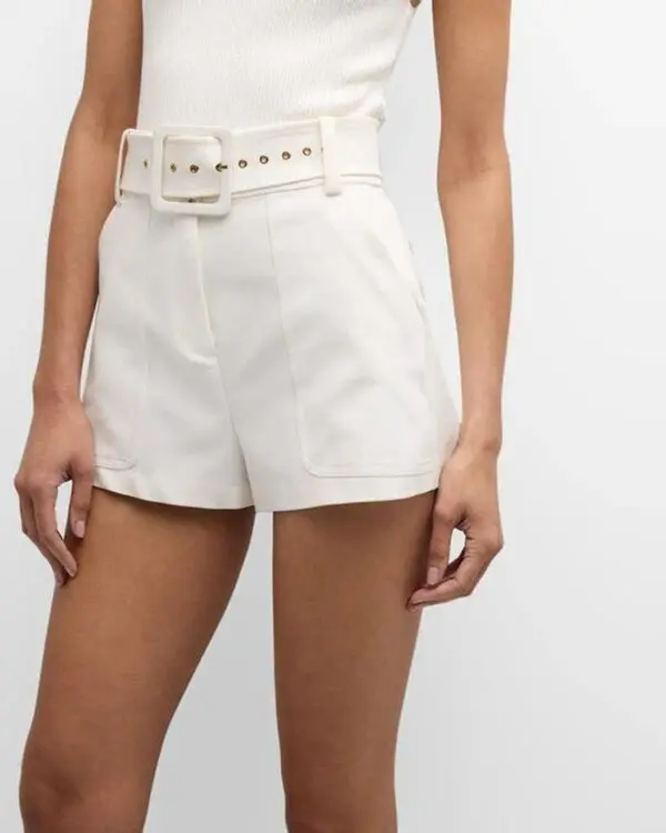 Ramy Brook Kasey Belted Shorts - Ivory