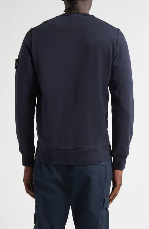 Stone Island Compass Logo Patch Crewneck Sweatshirt - V0020 Navy Blue