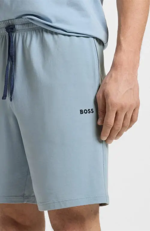 BOSS Stretch Cotton Pajama Shorts - Open Blue