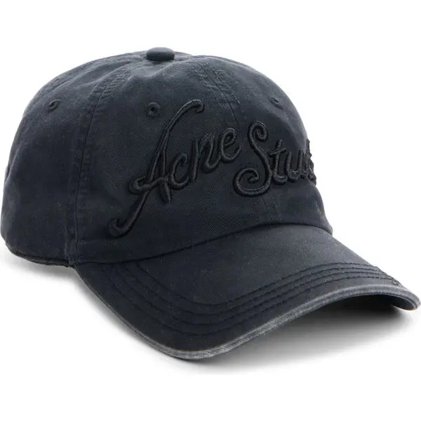 Acne Studios Carliy Venice Embroidered Logo Baseball Cap - Black