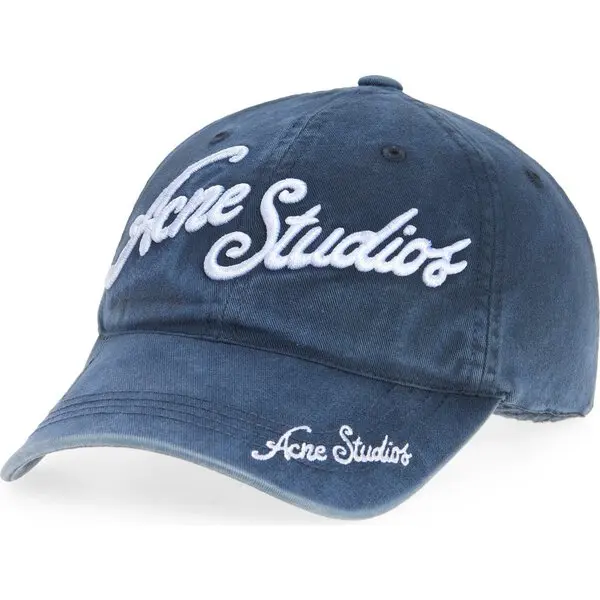 Acne Studios Carliy Venice Embroidered Logo Baseball Cap - Deep Blue