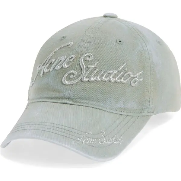 Acne Studios Carliy Venice Embroidered Logo Baseball Cap - Fog Grey