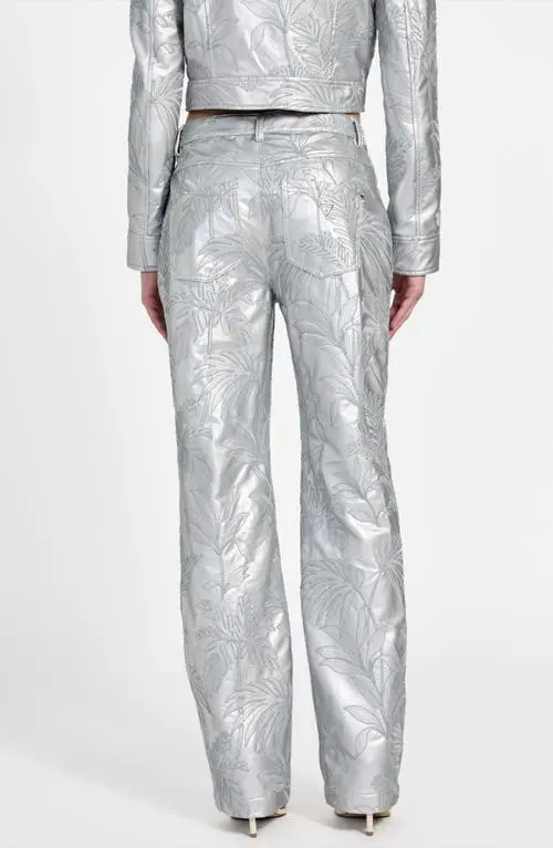 Guess Clelia Embroidered Faux Leather Pants