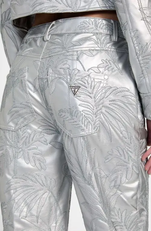 Guess Clelia Embroidered Faux Leather Pants