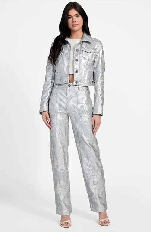 Guess Clelia Embroidered Faux Leather Pants
