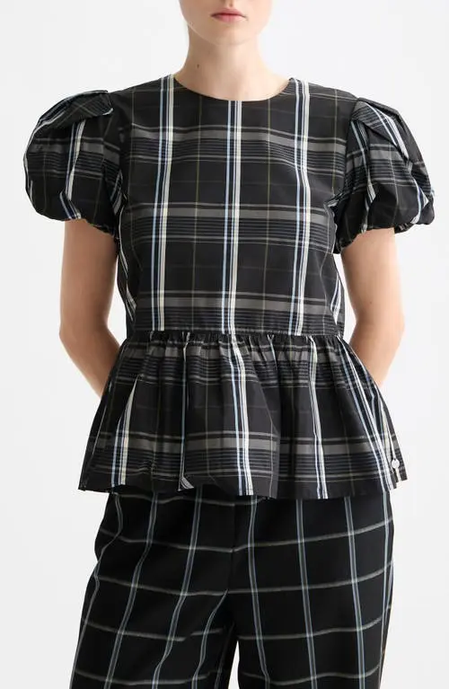Scotch & Soda Check Taffeta Top