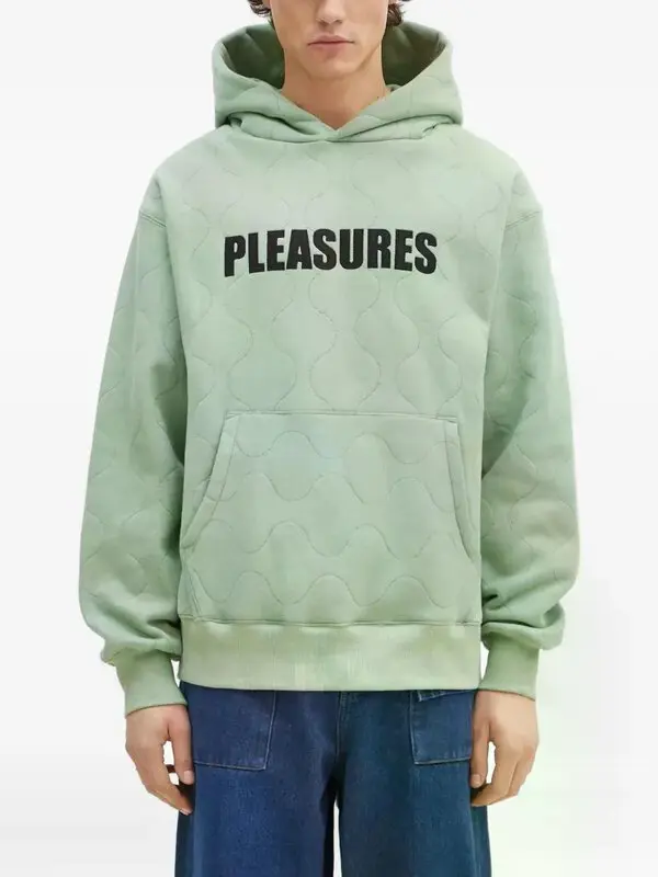 PLEASURES Quilted Logo-patch Hoodie