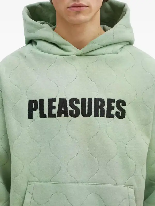 PLEASURES Quilted Logo-patch Hoodie