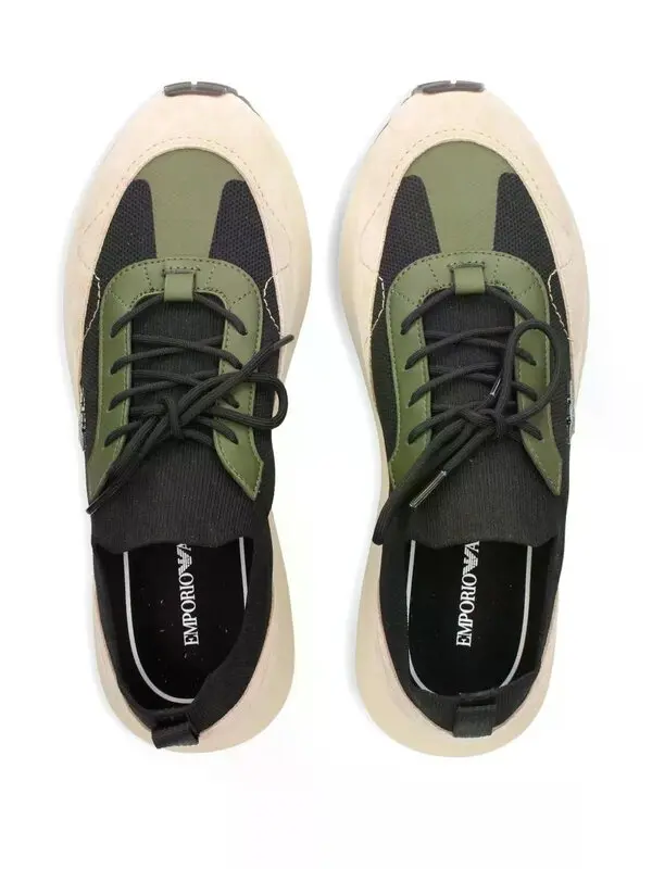 Emporio Armani Knitted Suede Sneakers