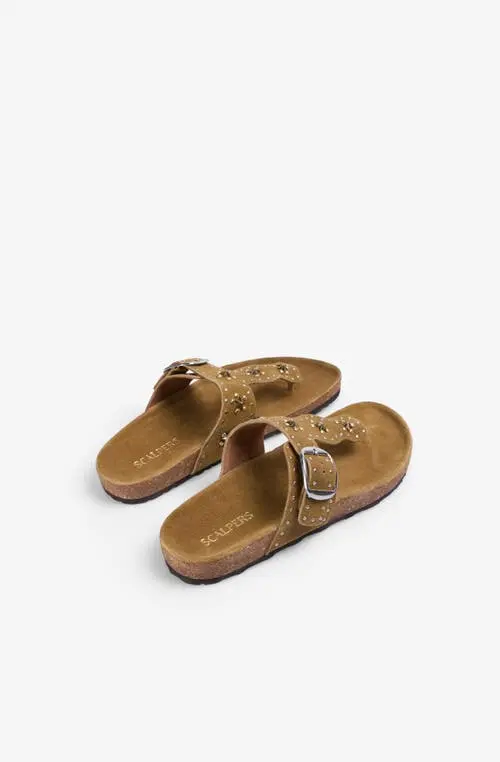 SCALPERS Bio T Studs Sandal - Camel