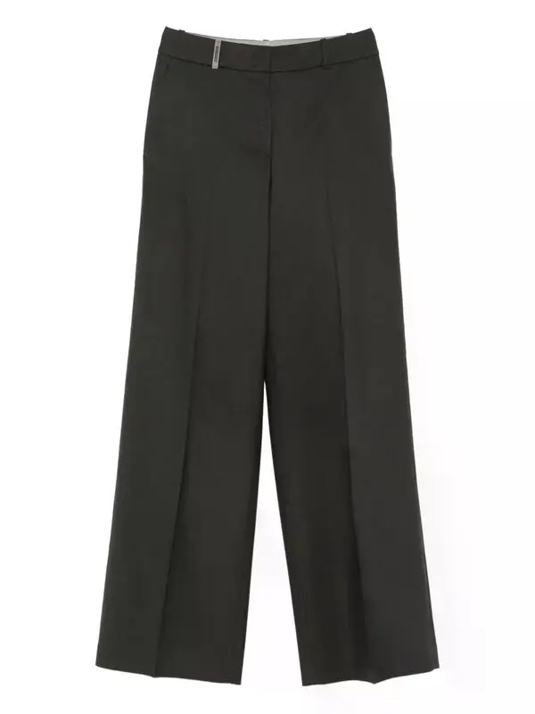 Peserico High-waisted Wide-leg Trousers - Grey