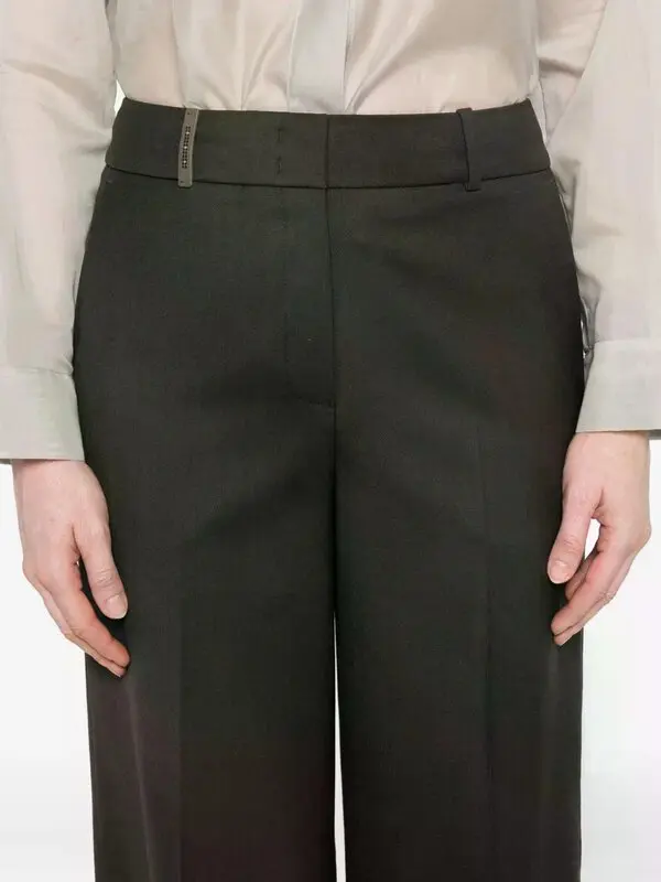 Peserico High-waisted Wide-leg Trousers - Grey