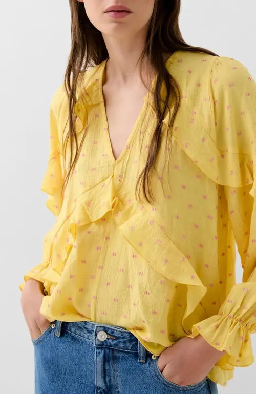 SCALPERS Long-sleeved Button-down Shirt - Yellow