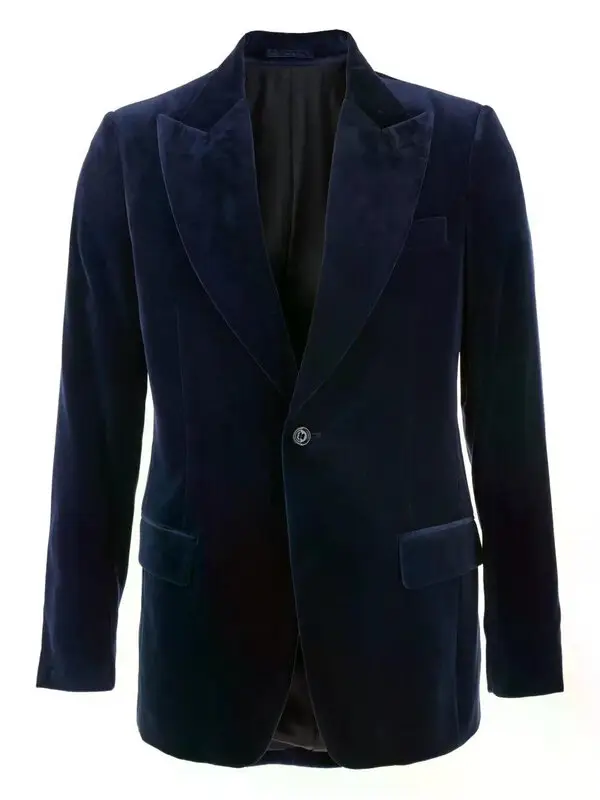 LARDINI Velvet Single-button Blazer