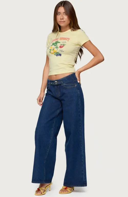 EDIKTED Graphic Fitted T-shirt