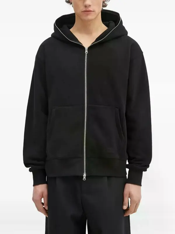 Pleasures Embroidered Zip-Up Hoodie In Black - 11% Off