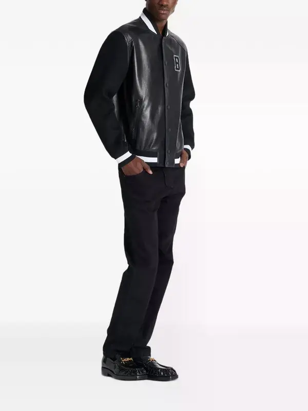 Balmain Varsity Leather Bomber Jacket