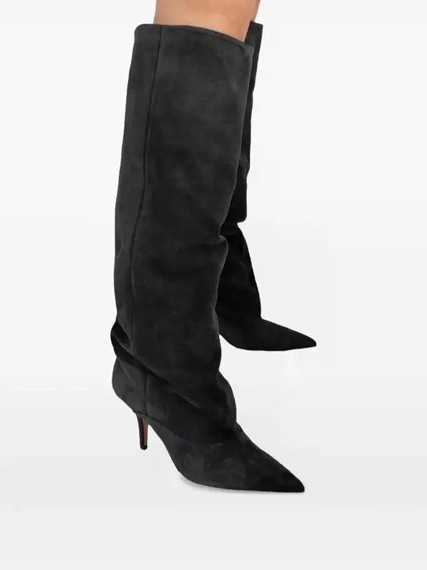 Paris Texas 75mm Ines Suede Boots - Black