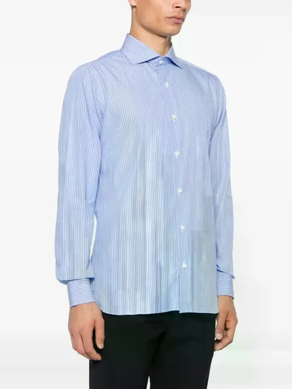 TRUZZI Striped Cotton Shirt - Blue