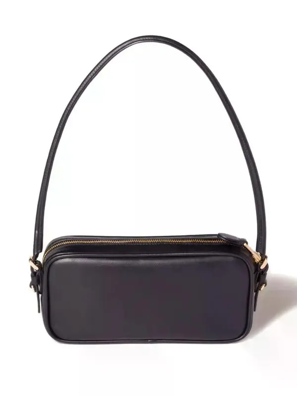 Miu Miu Leather Logo Detail Mini Bag - Black