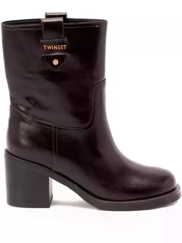 TWINSET Block-heel Leather Boots