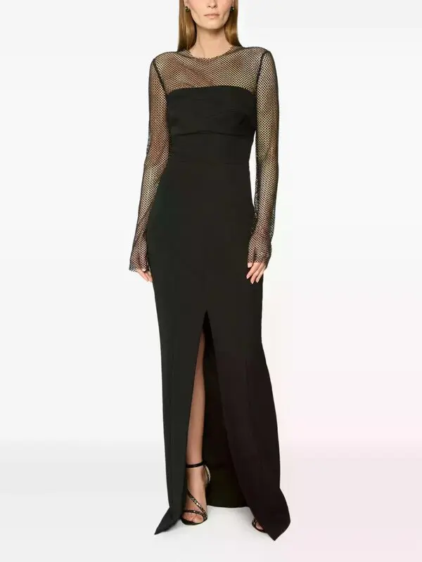 GENNY Mesh-insert Evening Gown