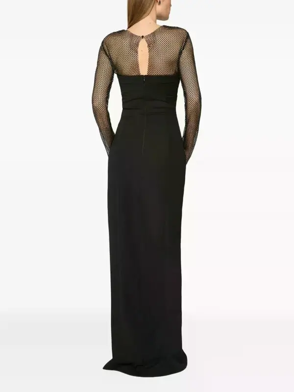 GENNY Mesh-insert Evening Gown